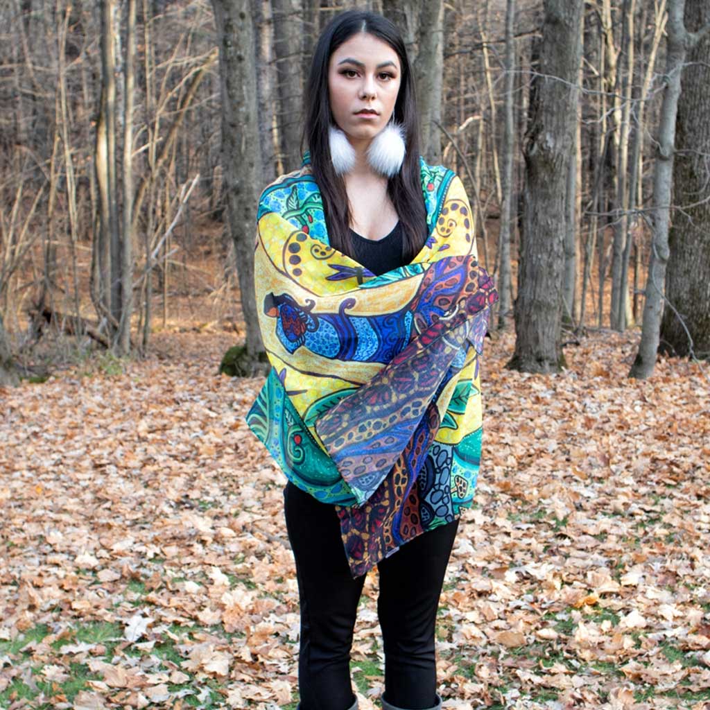 'Strong Earth Woman' Eco- Scarf by Leah Dorion - Beaded Dreams